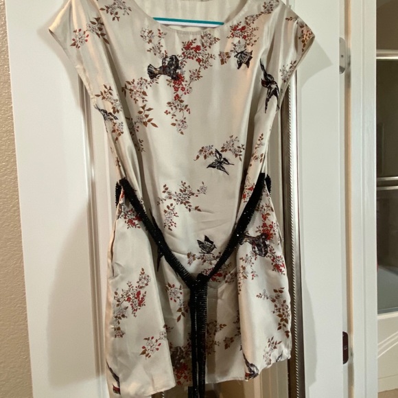 Dresses | Silk Beaded Tunic Dress With Beaded Belt | Poshmark